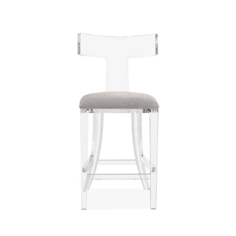 Tristan Counter Stool - Grey Velvet